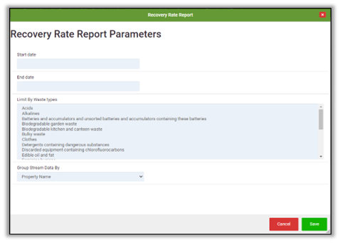 How do I create a Waste Recovery Rate Report? – RiskWise Software Support