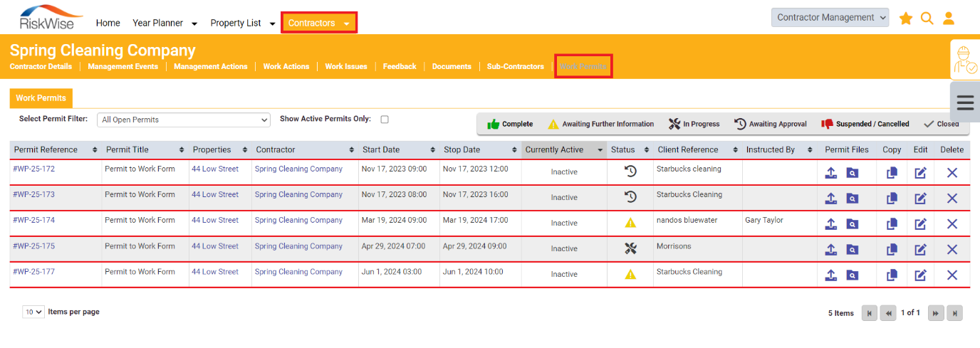 How to raise and fill in a permit? – RiskWise Software Support